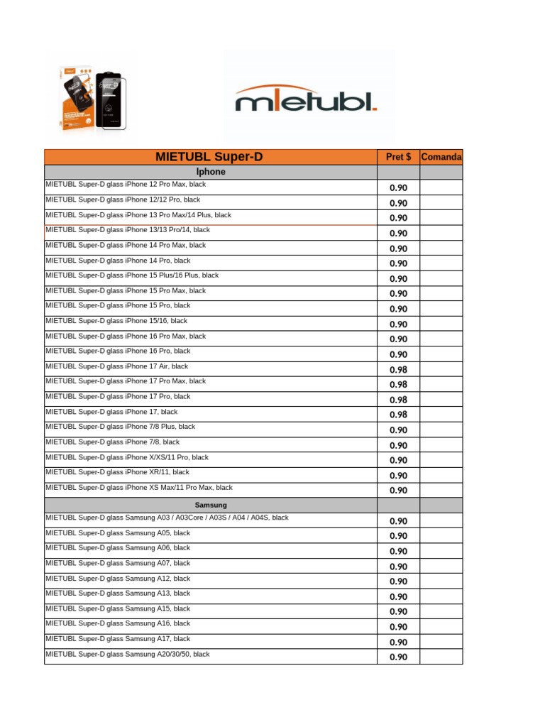 MIETUBL Super-D Glass for iPhones & Samsung | PDF | I Phone | Film And ...
