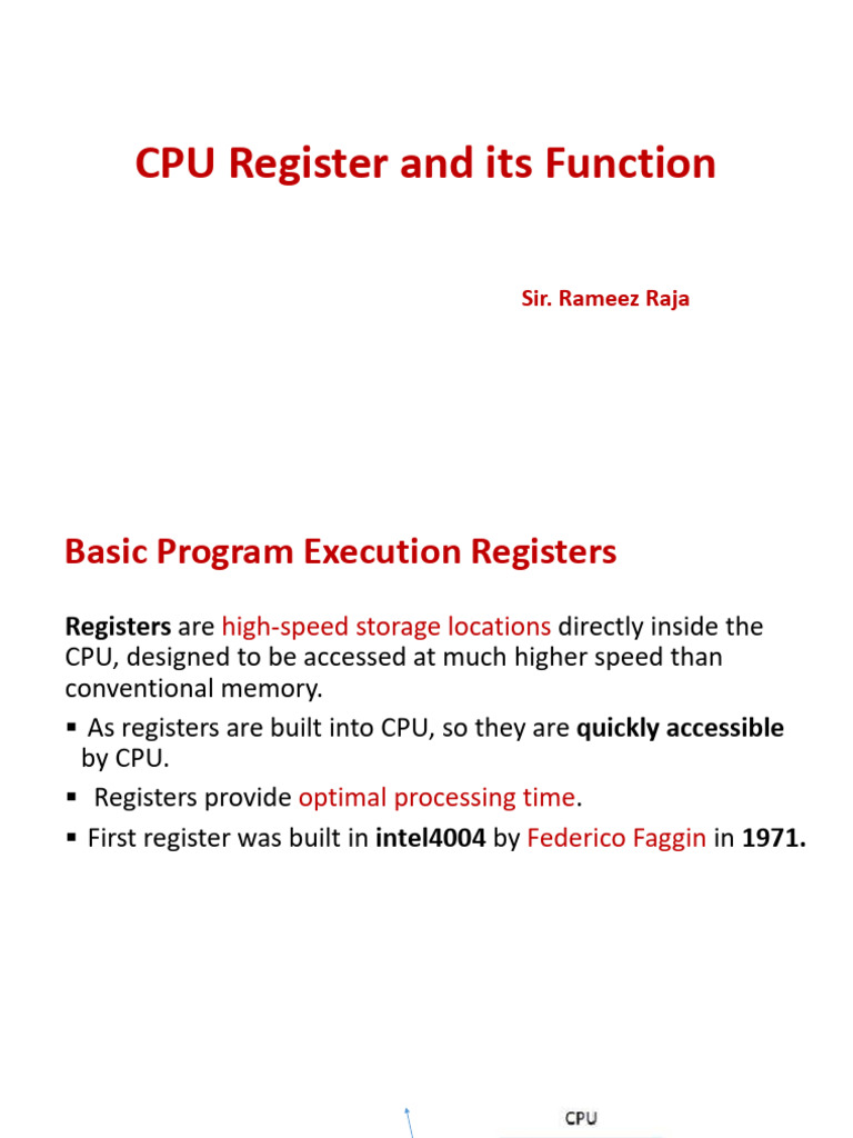 COAL(CPU Register and Its Types) | PDF | Central Processing Unit ...