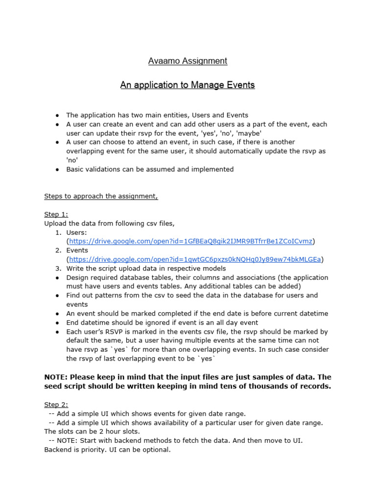 Event Management Application Design | PDF