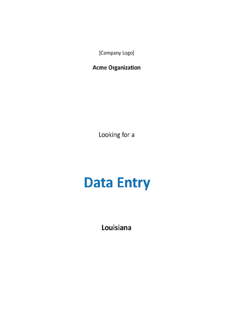 Data Entry Job Description Template-1 | PDF