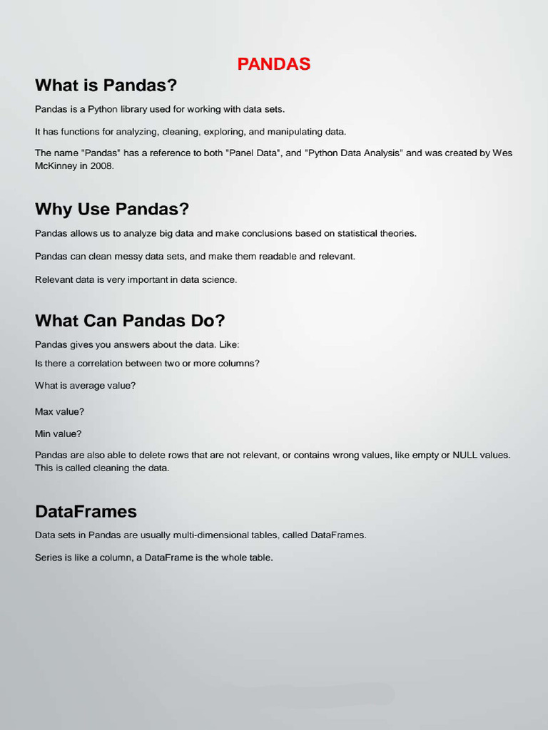Pandas | PDF