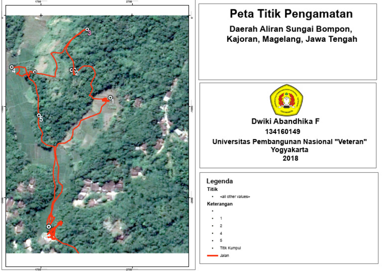 Peta Titik Pengamatan Sungai Bompon | PDF