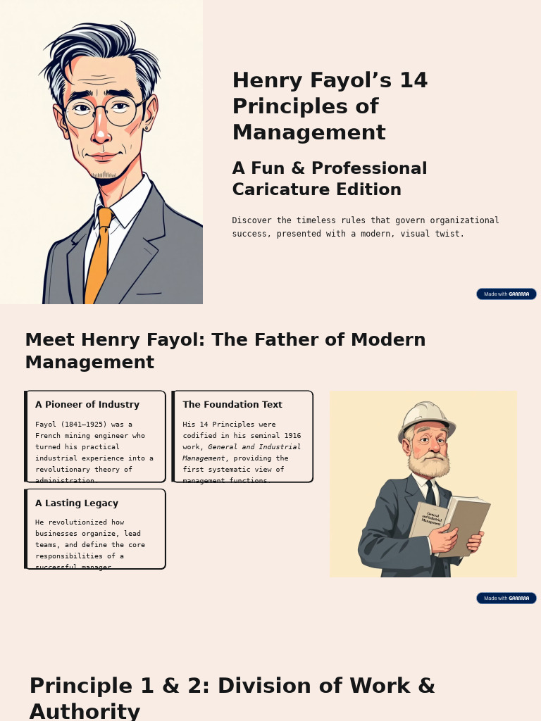 Henry Fayols 14 Principles of Management | PDF | Leadership | Employee ...