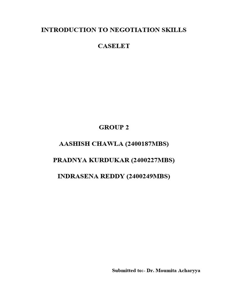 Negotiation Skills in Rural Governance | PDF | Negotiation | Social ...