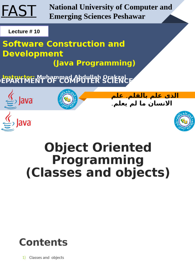 Lecture-10 (Java Classes and Objects) | PDF | Class (Computer ...