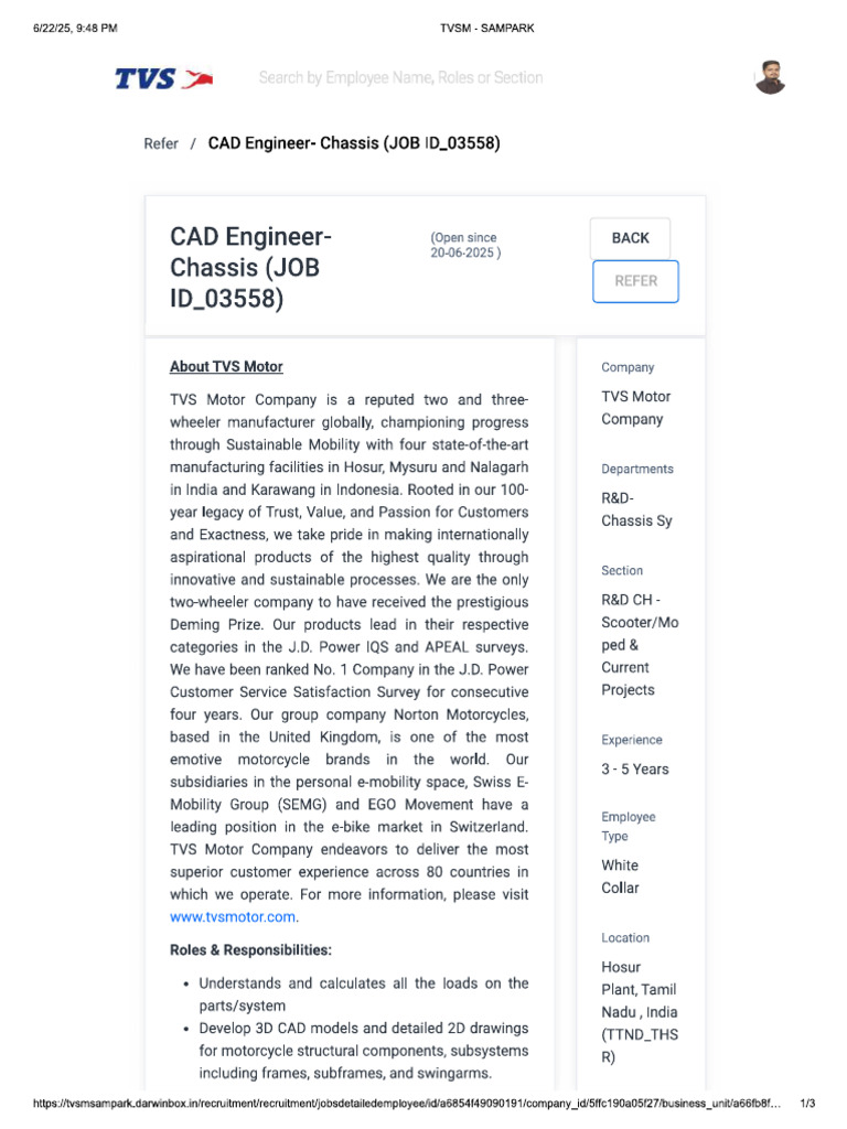 CAD Engineer - Chassis | PDF