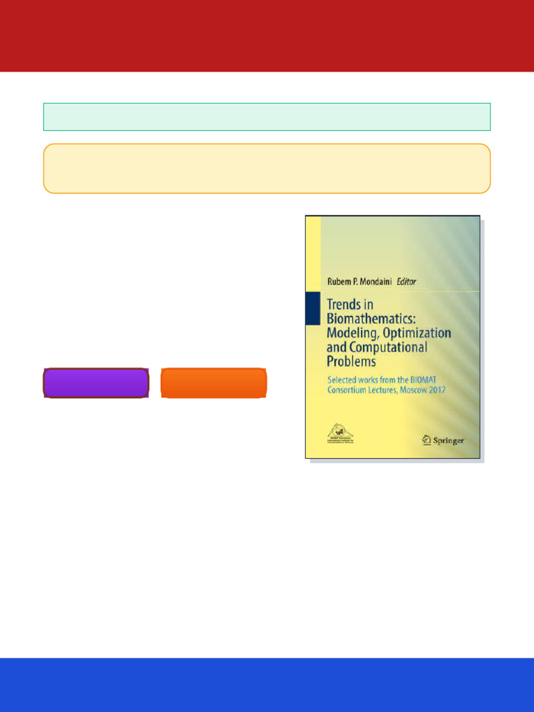 Trends in Biomathematics Modeling Optimization and Computational ...