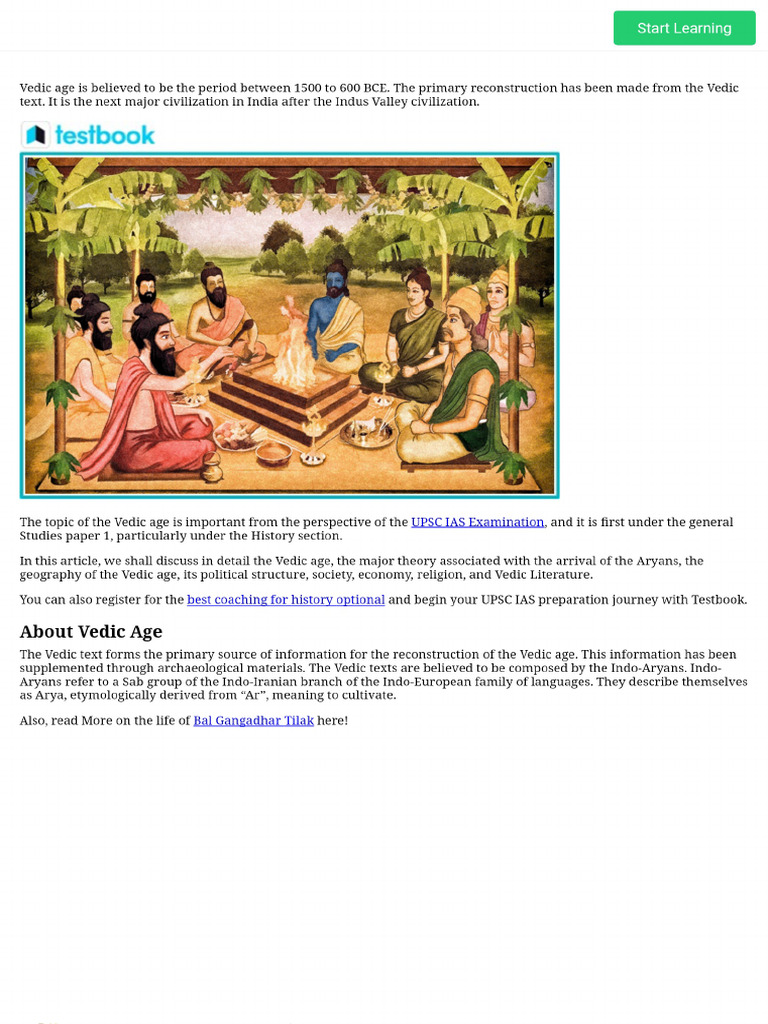 About Vedic Period - Origin, Literature, Administration & More | PDF