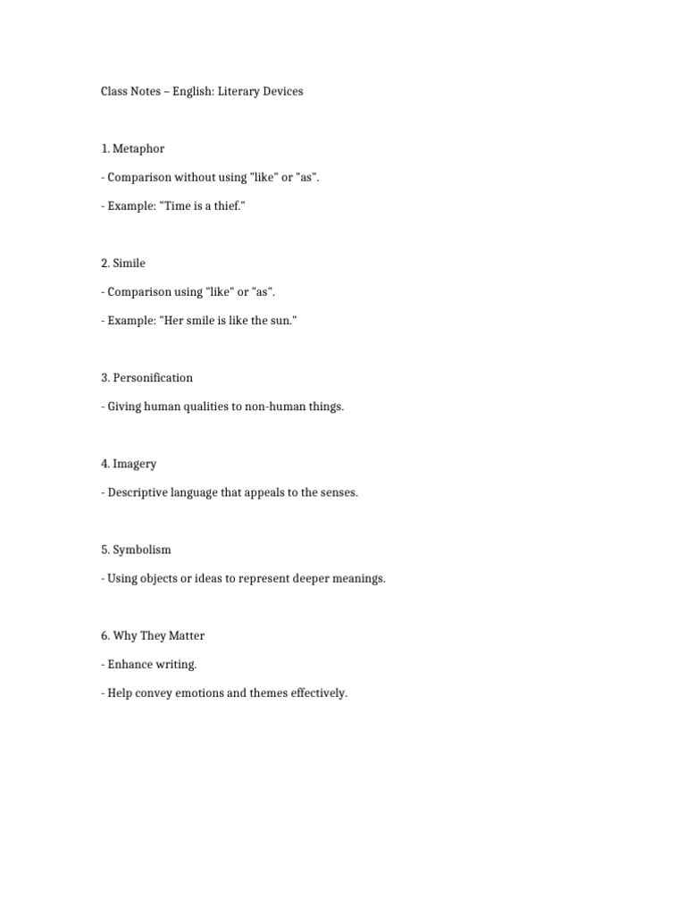 English Literary Devices | PDF