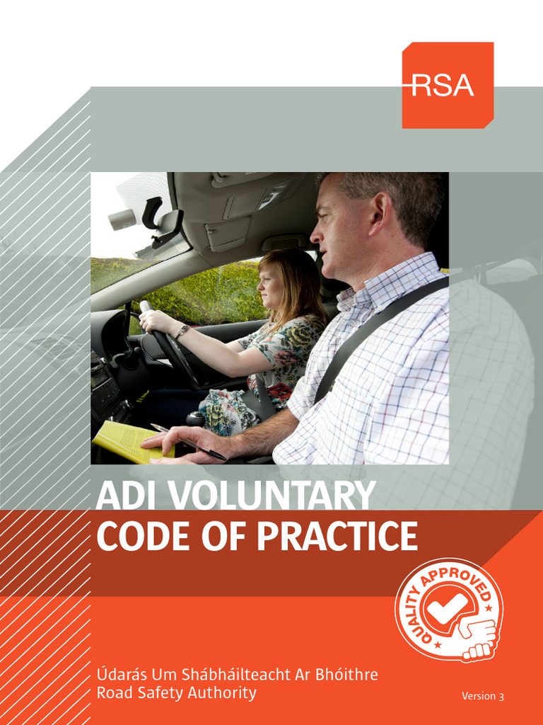 ADI Voluntary Code of Practice Guide | PDF | Learning | Driving Under ...