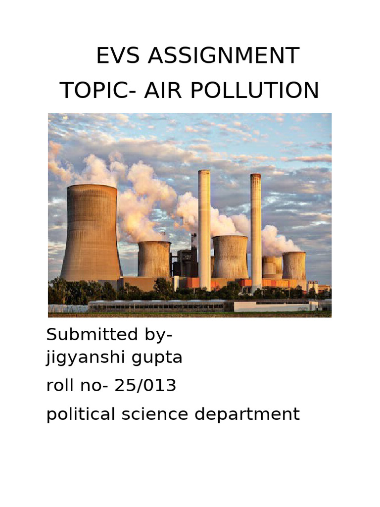 Evs Assignment | PDF | Air Pollution | N Ox