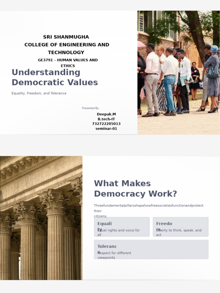 Understanding Democratic Values PDF | PDF | Toleration | Democracy