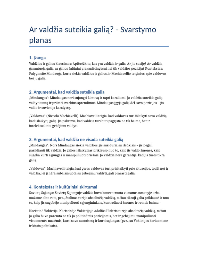 Ar Valdzia Suteikia Galia Planas | PDF