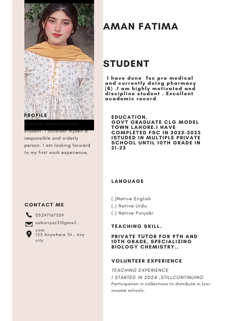 White Simple Student CV Resume_20251101_112427_0000 | PDF