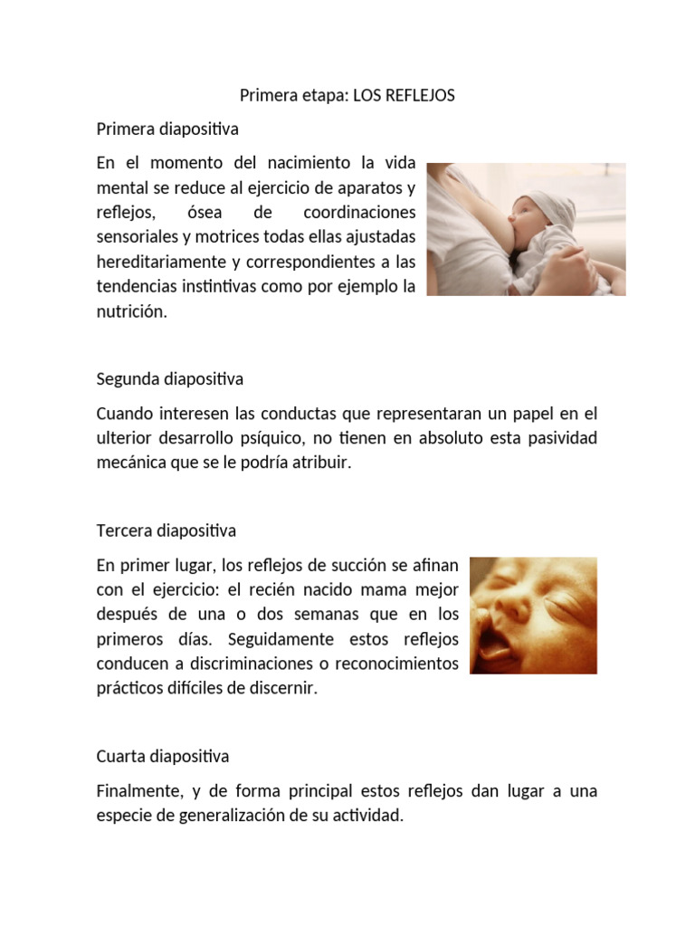 Reflejos en el Desarrollo del Recién Nacido | PDF