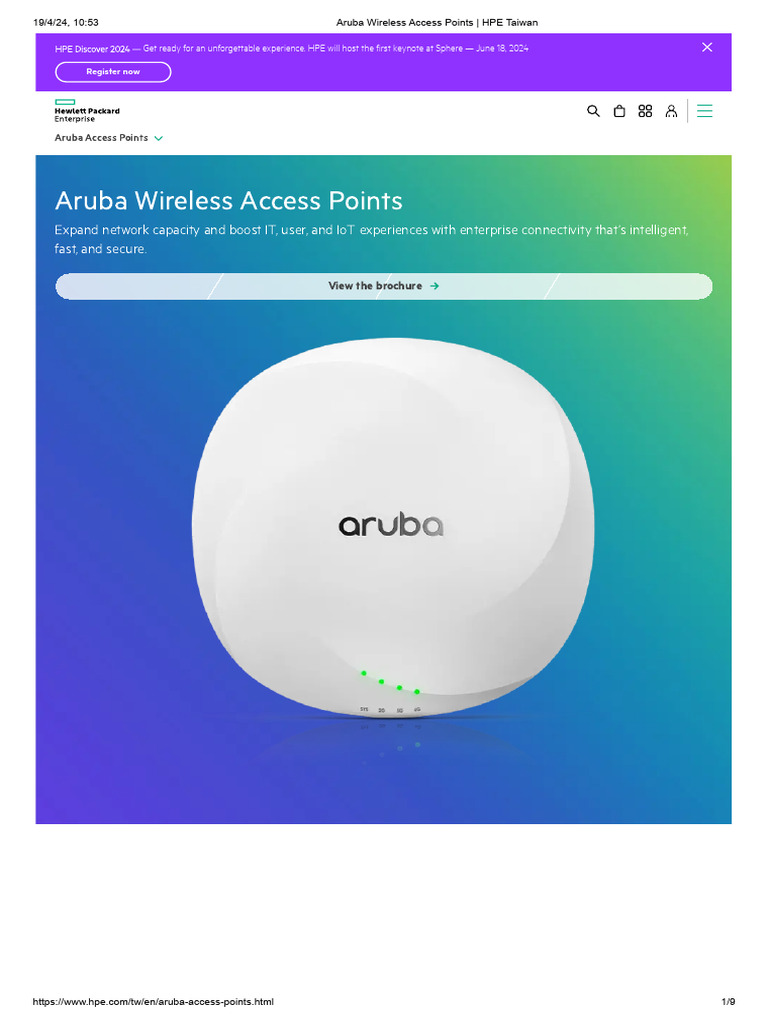 Aruba Wireless Access Points _ HPE Taiwan | PDF | Wireless Access Point ...