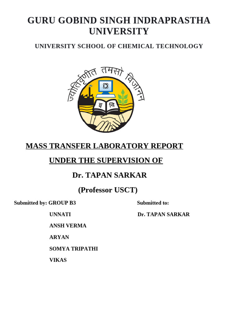 Mass Transfer Laboratory Report | PDF | Distillation | Applied And ...