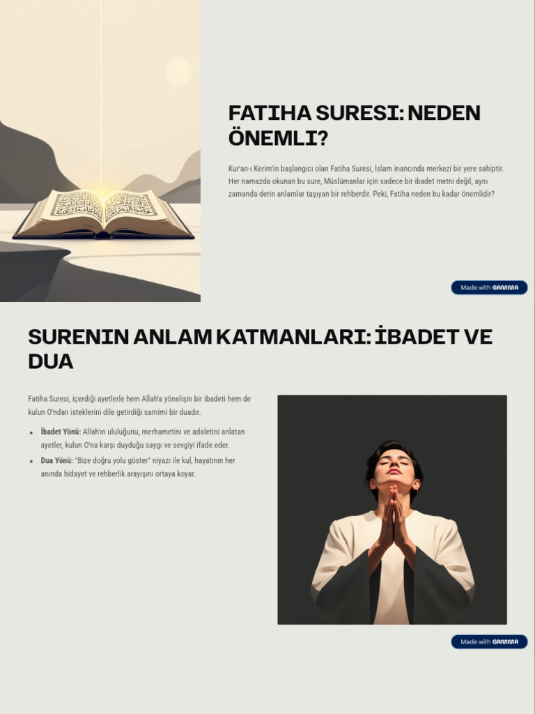 Fatiha Suresi Neden Onemli | PDF