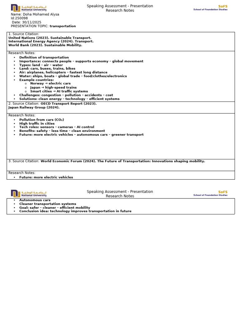 Research Notes - Template | PDF