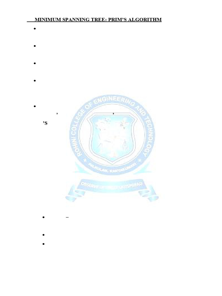 3.4 Minimum Spanning Tree Prims Algorithm | PDF | Visual Cortex | Mathematical Relations