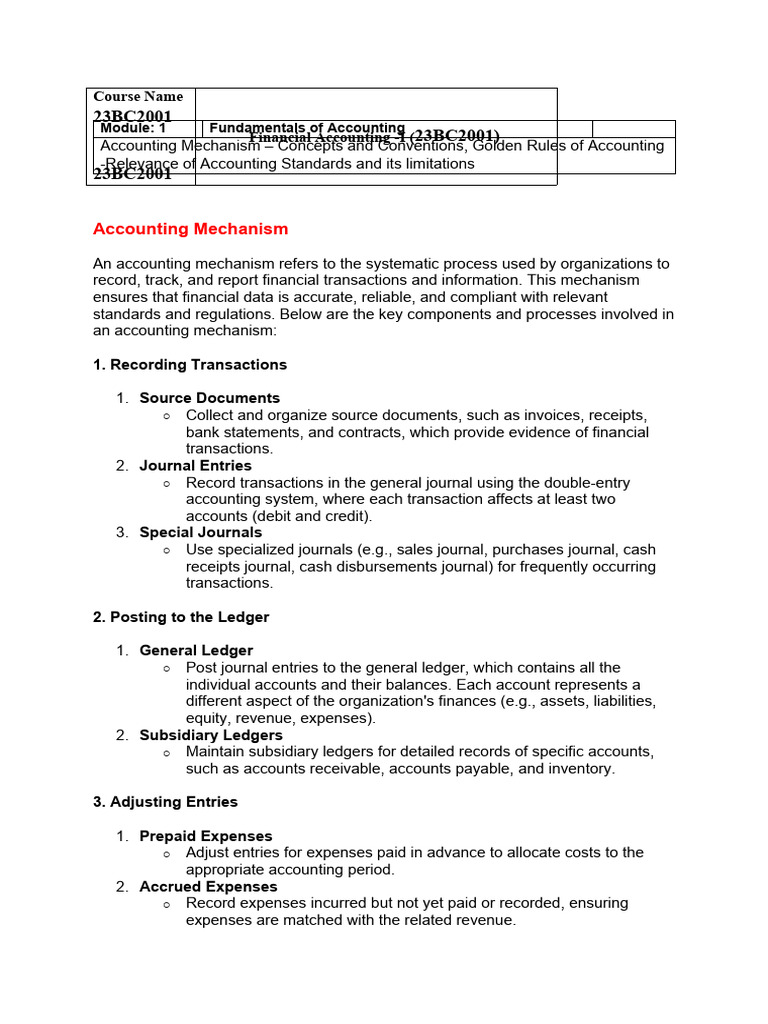UNIT-I | PDF | Debits And Credits | Expense