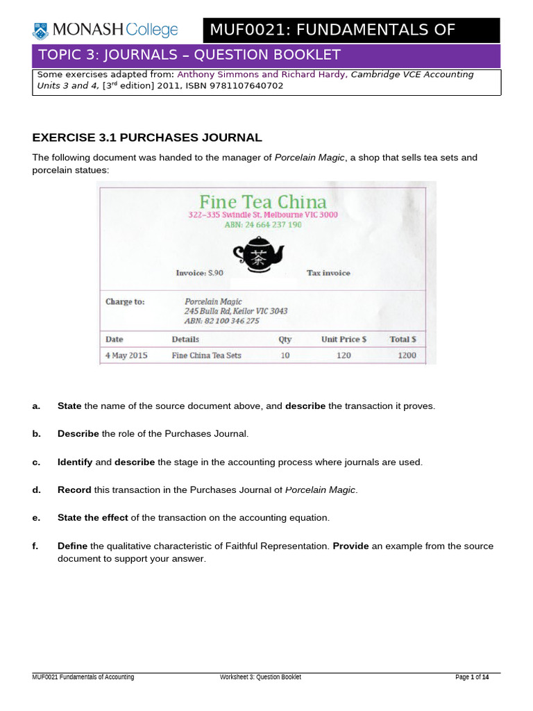 Accounting Journals Exercise Workbook | PDF | Equity (Finance) | Accounting