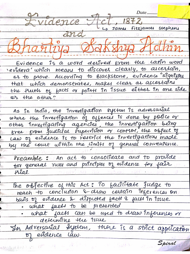 Evidence Notes | PDF