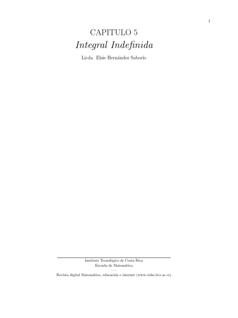 Integral Indef | PDF | Integral | Relaciones matematicas