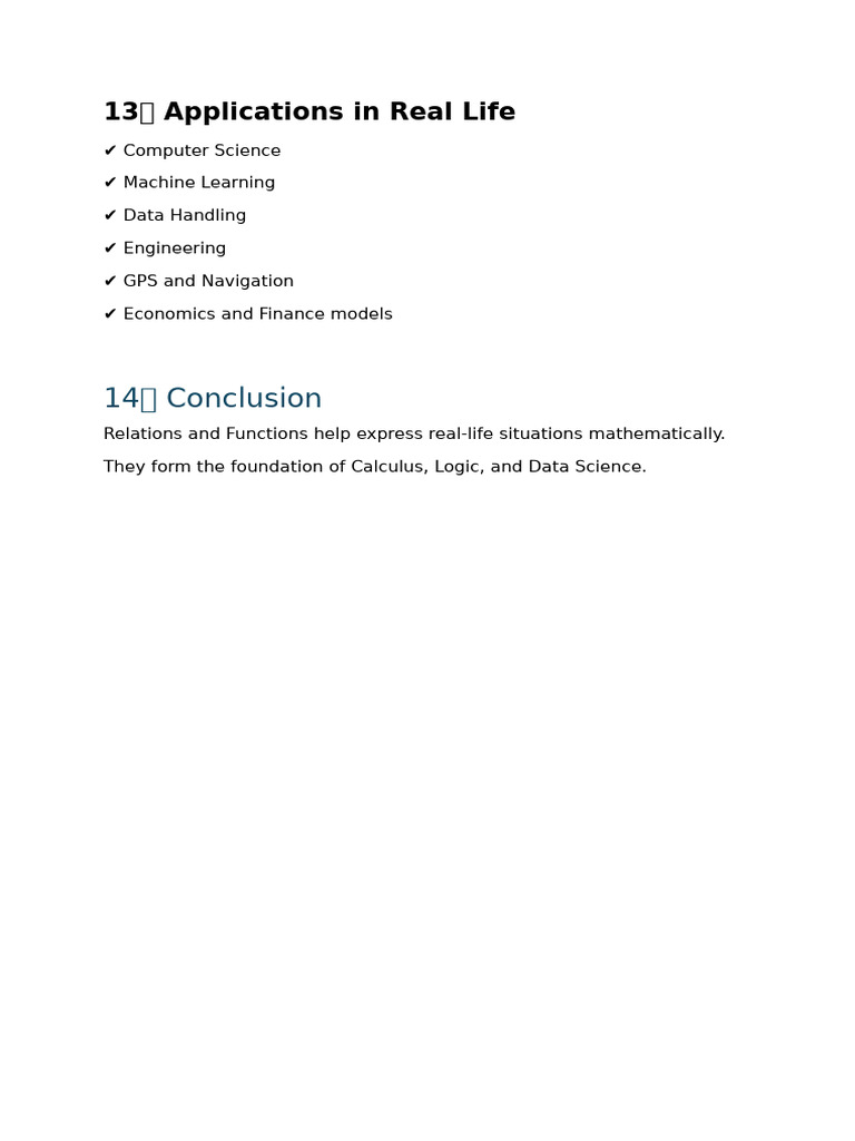 14 Conclusion: 13 Applications in Real Life | PDF