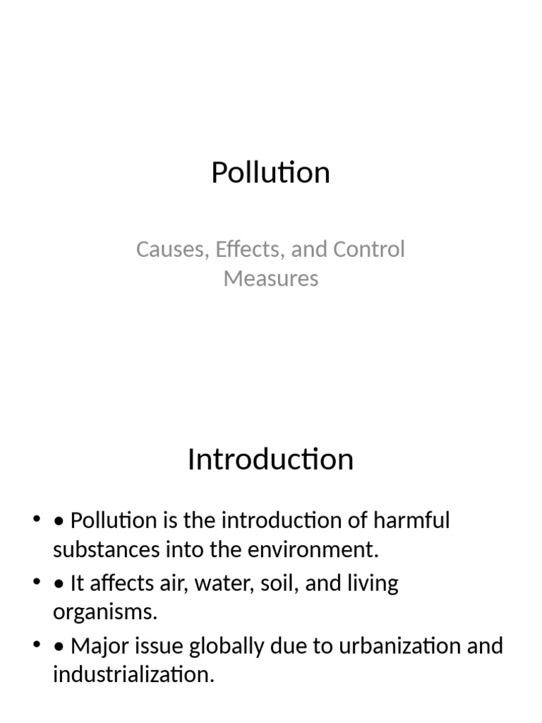 Understanding Pollution: Causes & Solutions | PDF