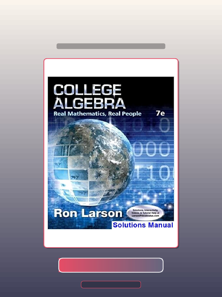 College Algebra Real Mathematics Real People 7th Edition Larson Exam ...