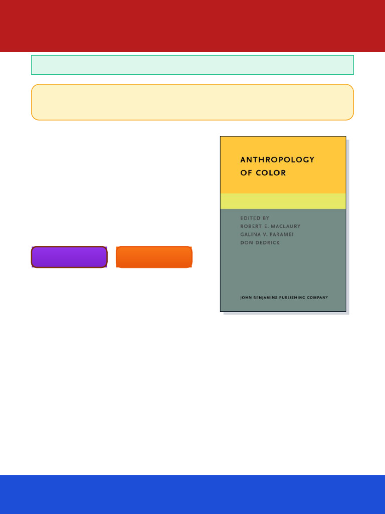 Anthropology of Color Robert E. Maclaury ebook newest digital file ...