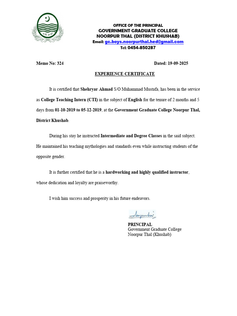 Experince Letter | PDF