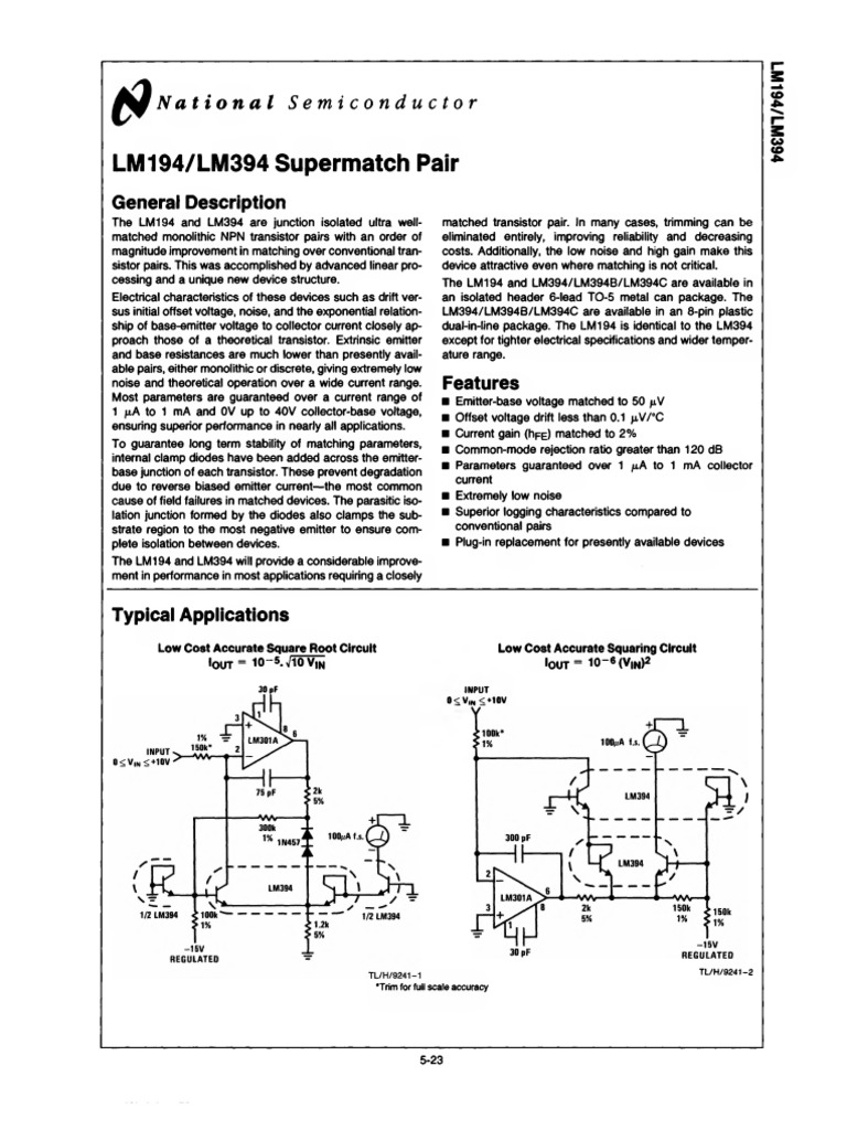 LM394 2 | PDF | Transistor | Amplifier