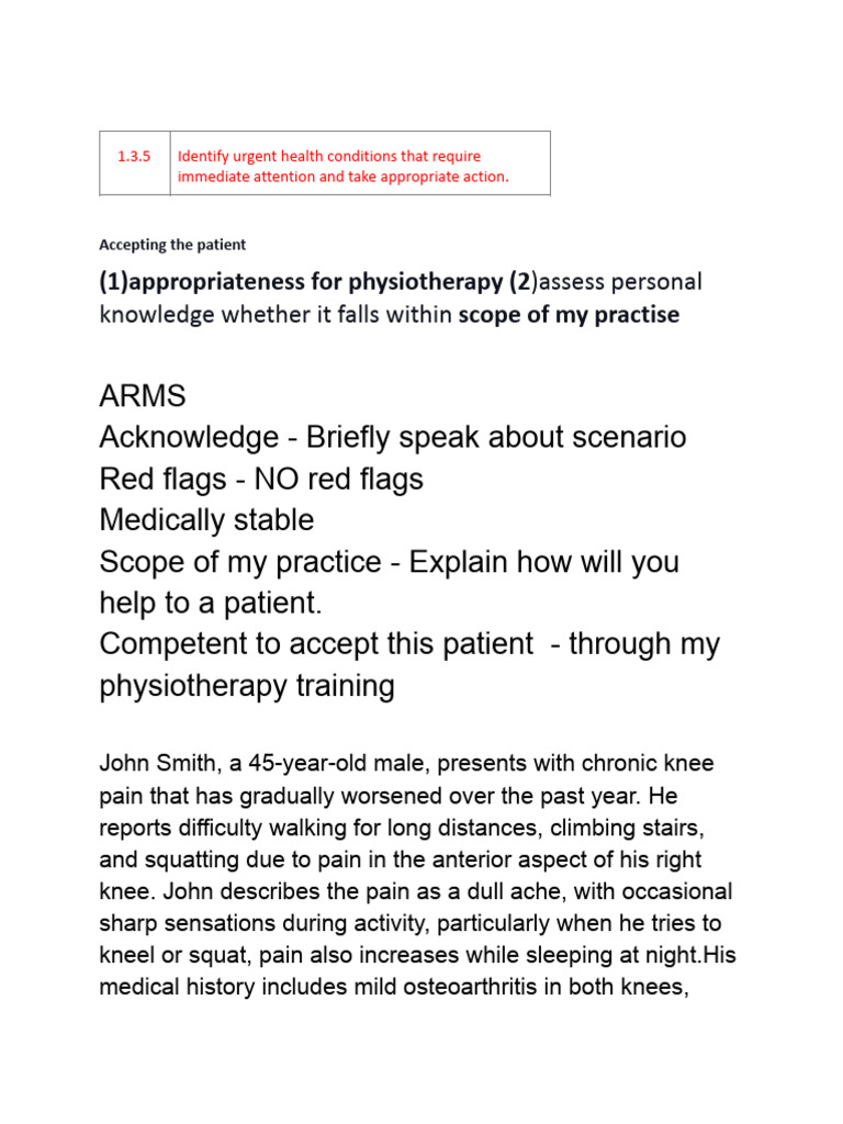 Accepting the Patient 2 | PDF | Pain | Physical Therapy