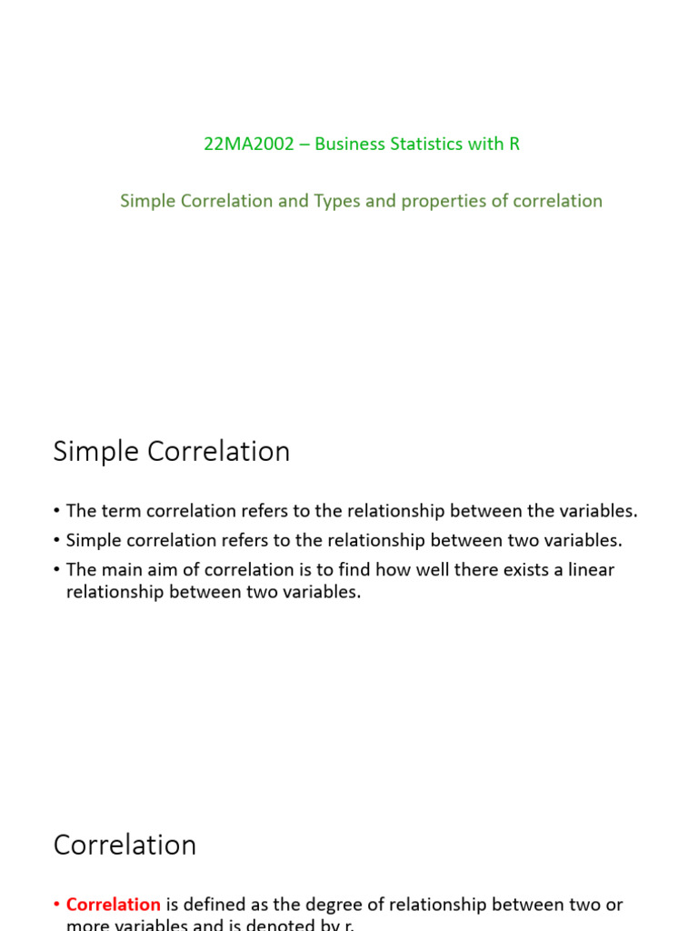 Understanding Simple Correlation Types | PDF | Demand | Economics