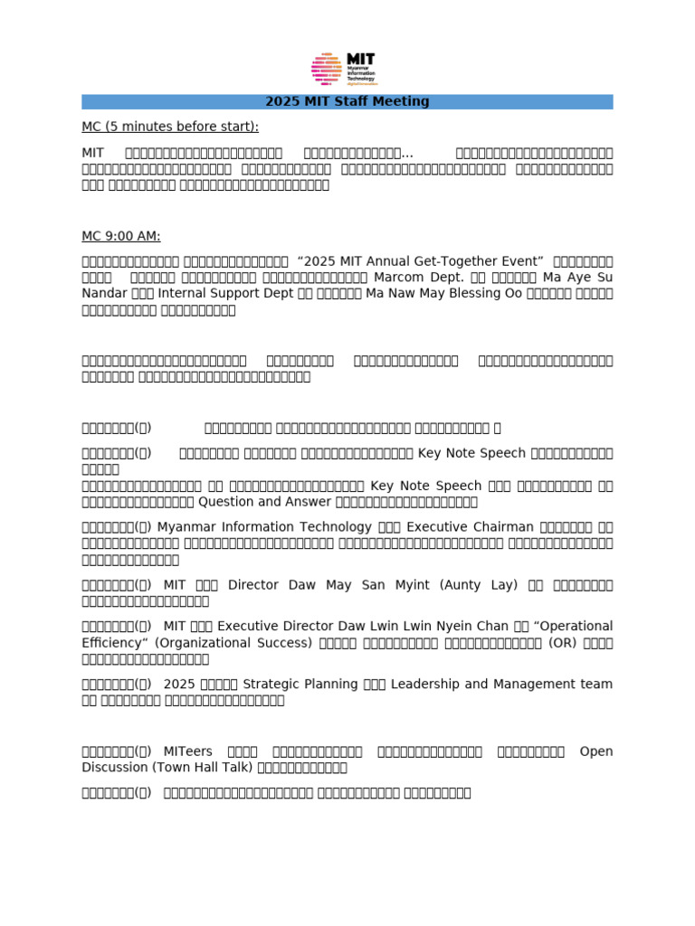 MC Script For AGE 2025 Update | PDF