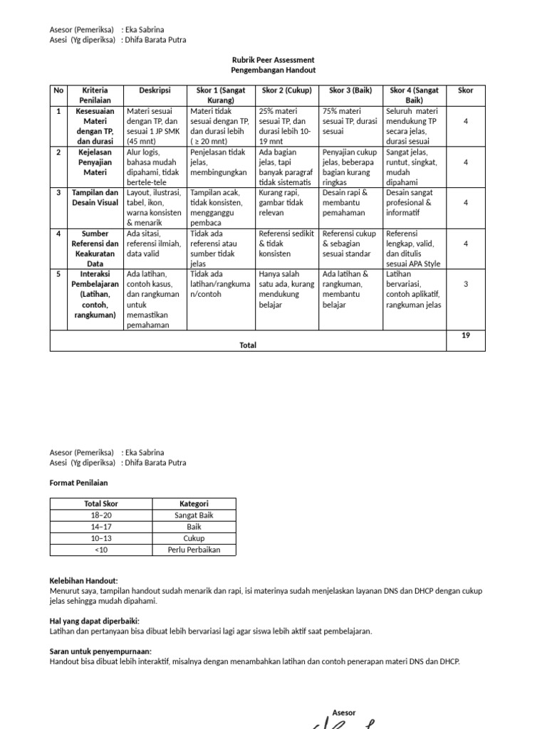Penilaian Handout DNS dan DHCP | PDF