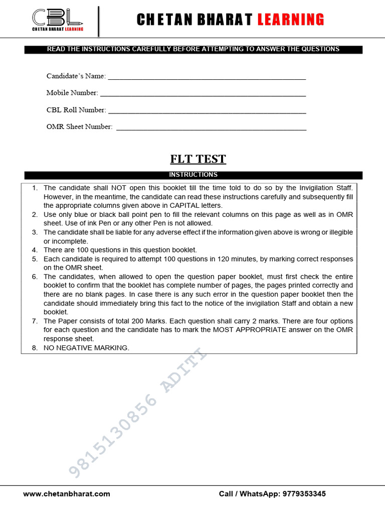 FLT Test Instructions and Questions Guide | PDF | Lithium Ion Battery