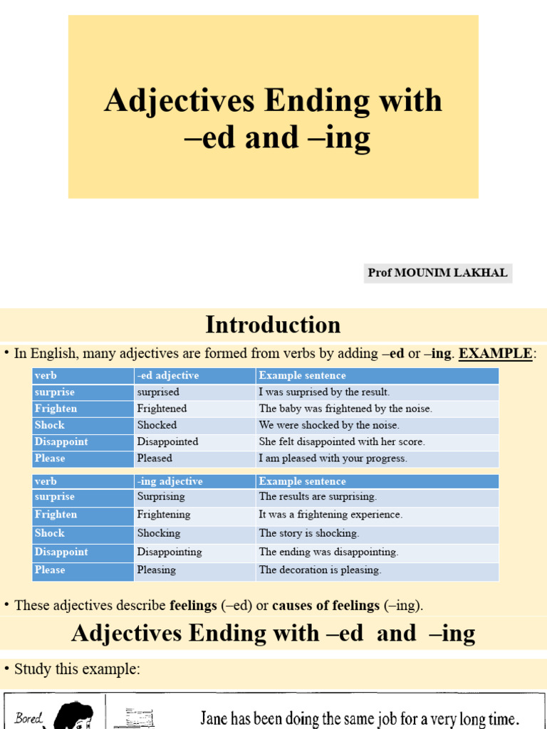 Understanding -ed and -ing Adjectives | PDF | Linguistics
