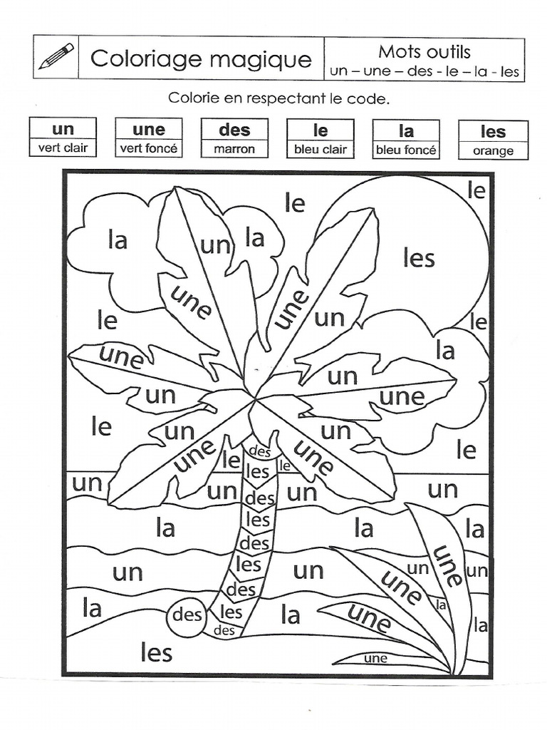 Coloriage Magique Mots Outils | PDF
