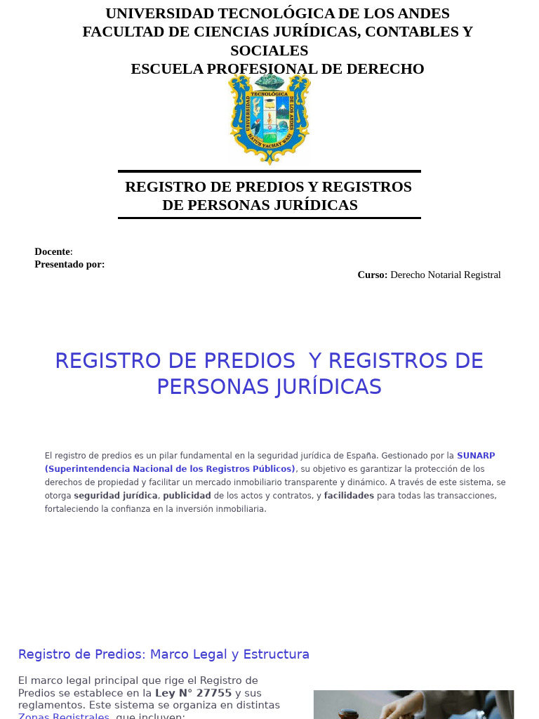 Registro de Predios y Personas Jurídicas | PDF | Propiedad | Sociedad ...
