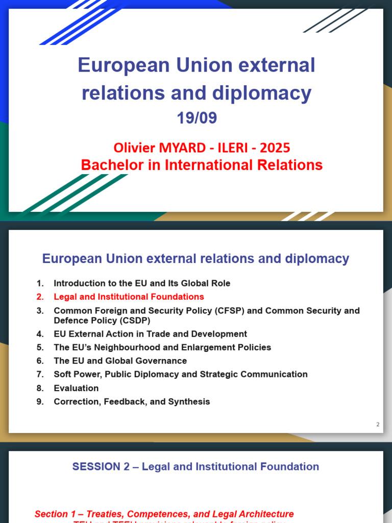 ILERI_EU External Relations and Diplomacy_Session 2 | PDF | European ...
