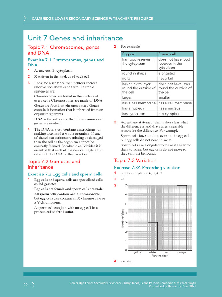 Cambridge Science 9 Teacher Resource | PDF | Cell (Biology) | Cell Nucleus