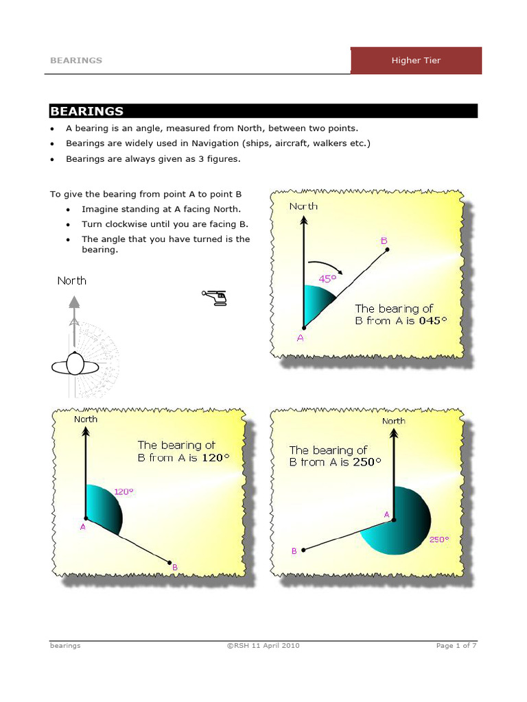 Bearings | PDF | Trigonometric Functions | Trigonometry