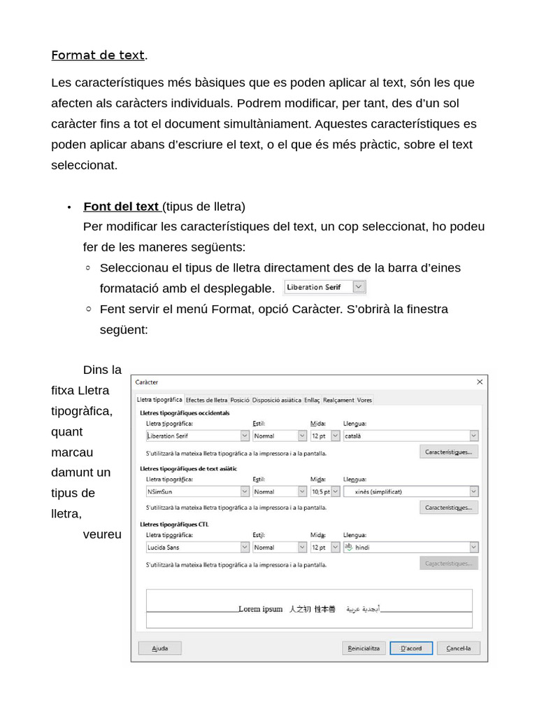 Apunts FORMAT DE TEXT (writer) | PDF