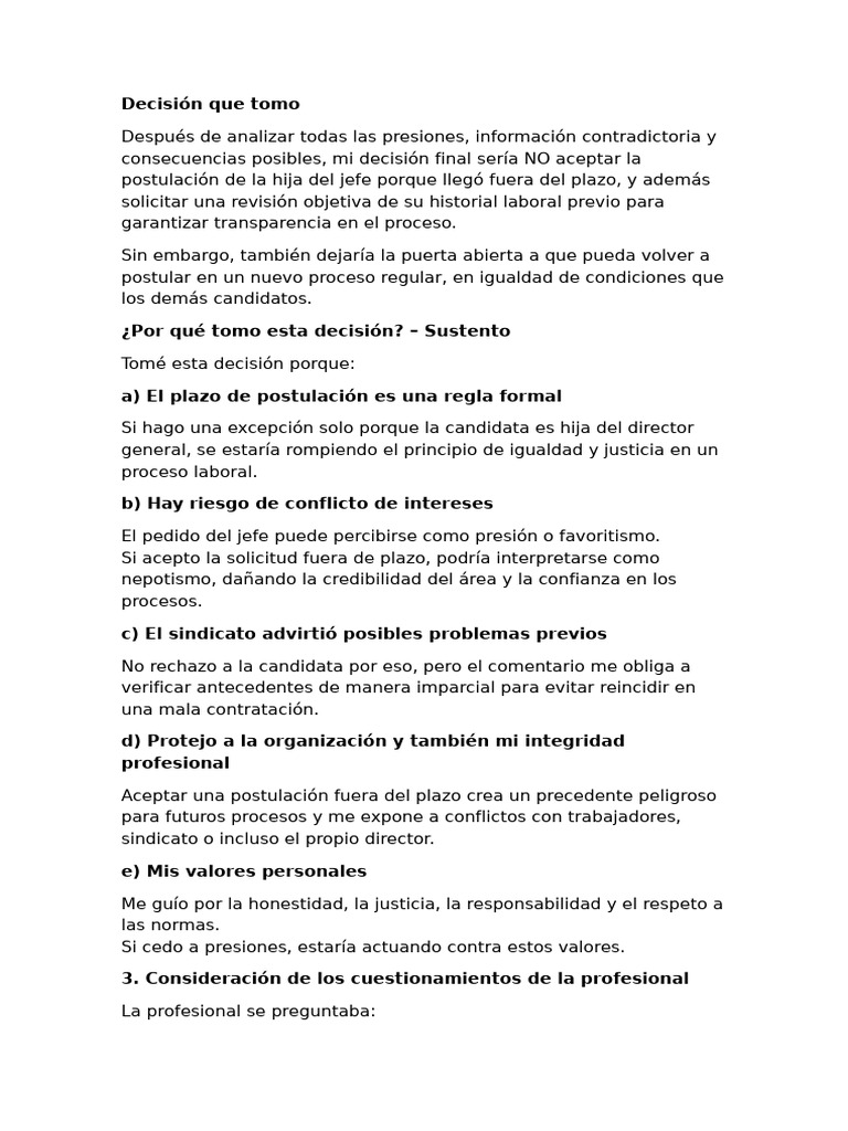 Decisión Que Tomo | PDF