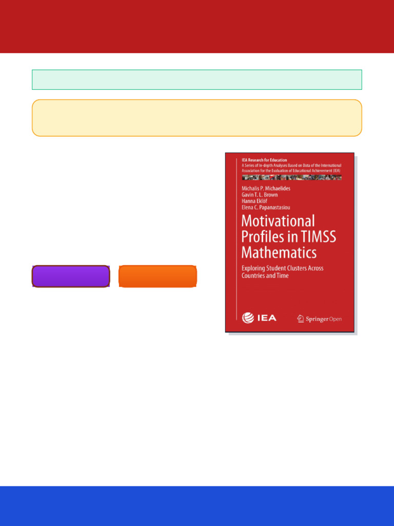 Motivational Profiles in TIMSS Mathematics Exploring Student Clusters ...
