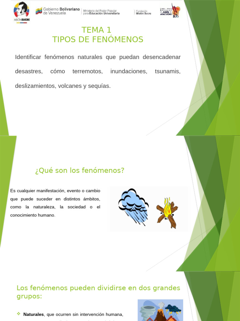 Tipos de Fenómenos Naturales y Desastres | PDF | Desastres naturales ...