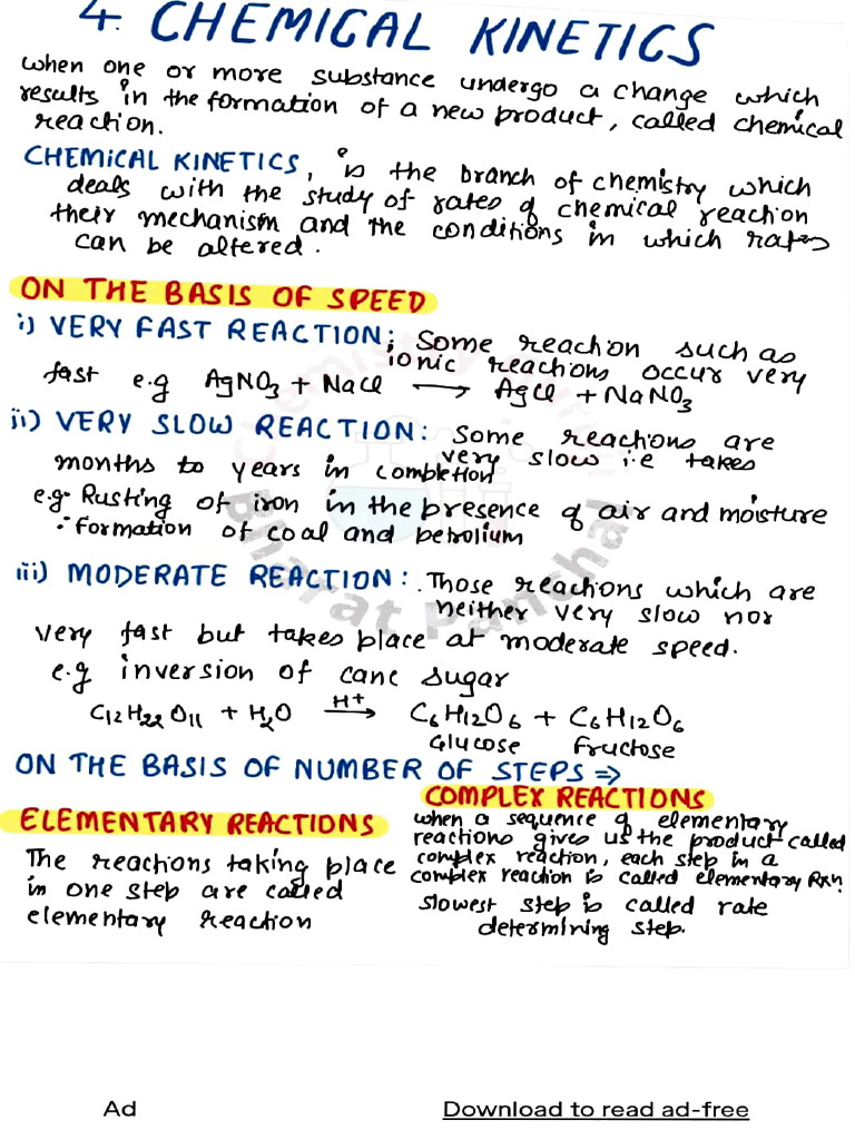 Chemical Kinetics | PDF